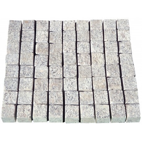 GRANIT, PEARL FLOWER, PIATRA CUBICA, 5X5, 5, FIAMAT - Stona.ro